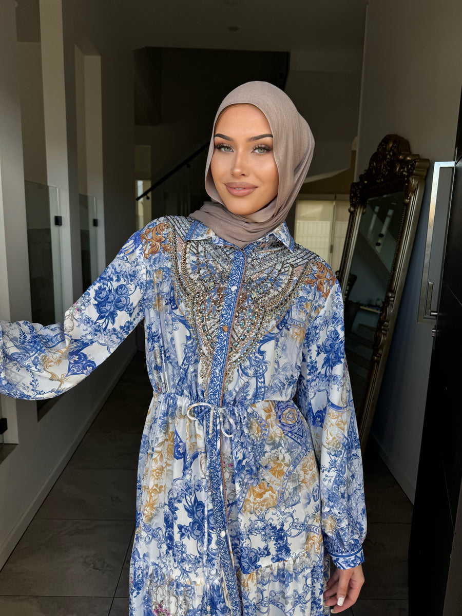 Blue embellished dress – Phyre Wear